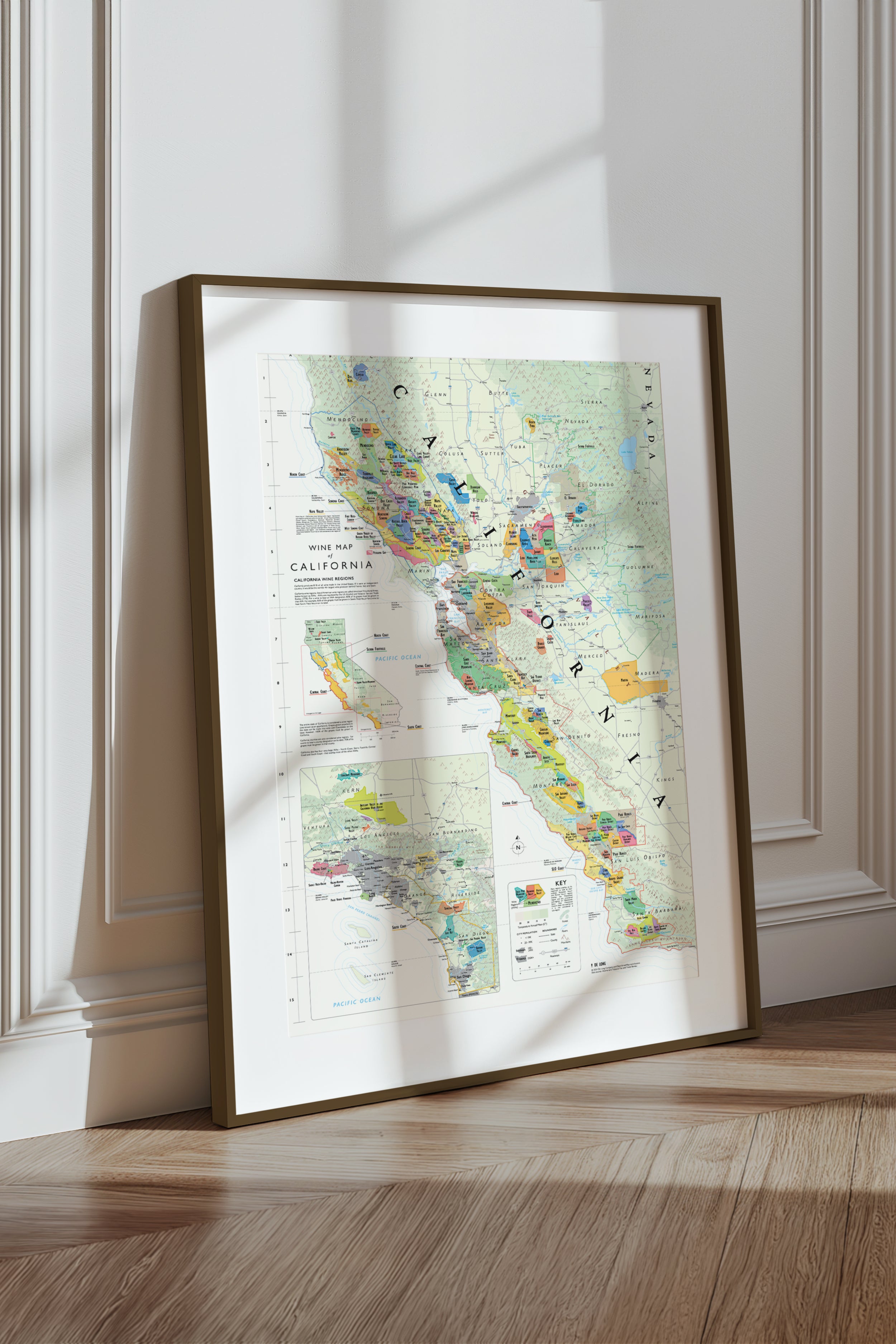 Wine Map of California Art Print | De Long