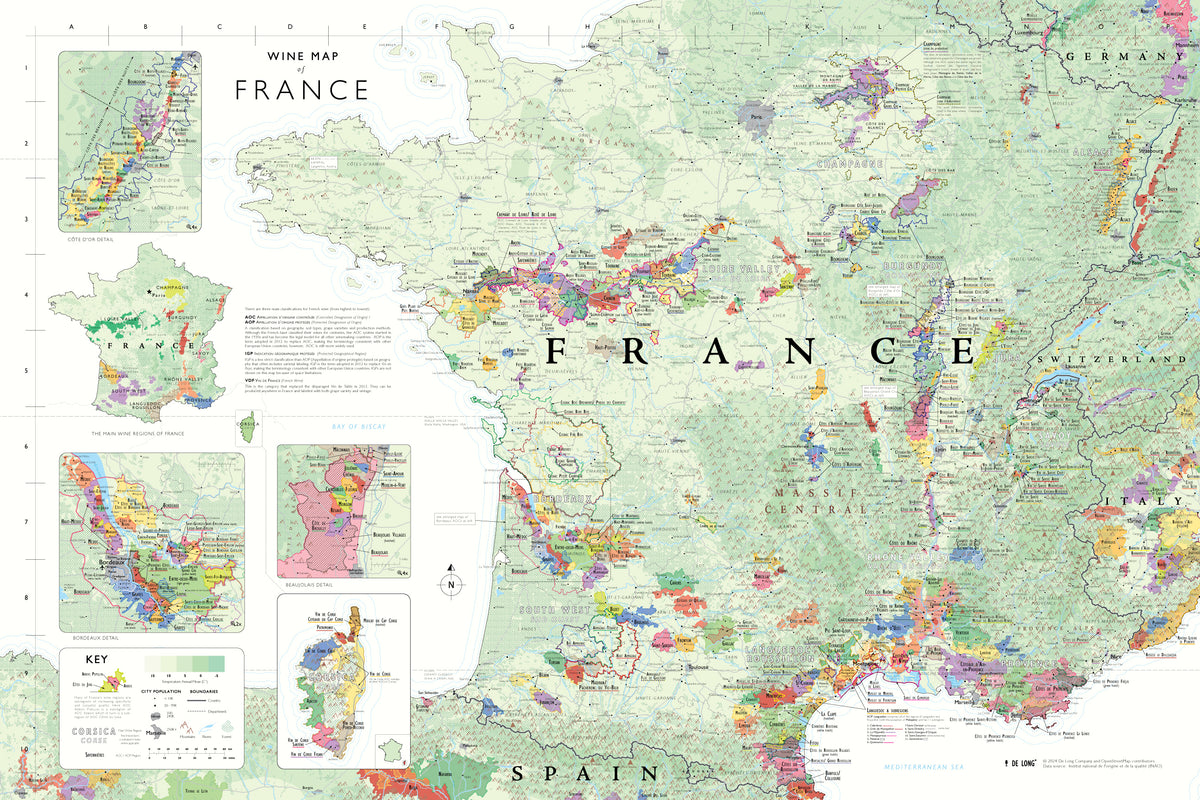 Wine Map of France - Art Print – De Long