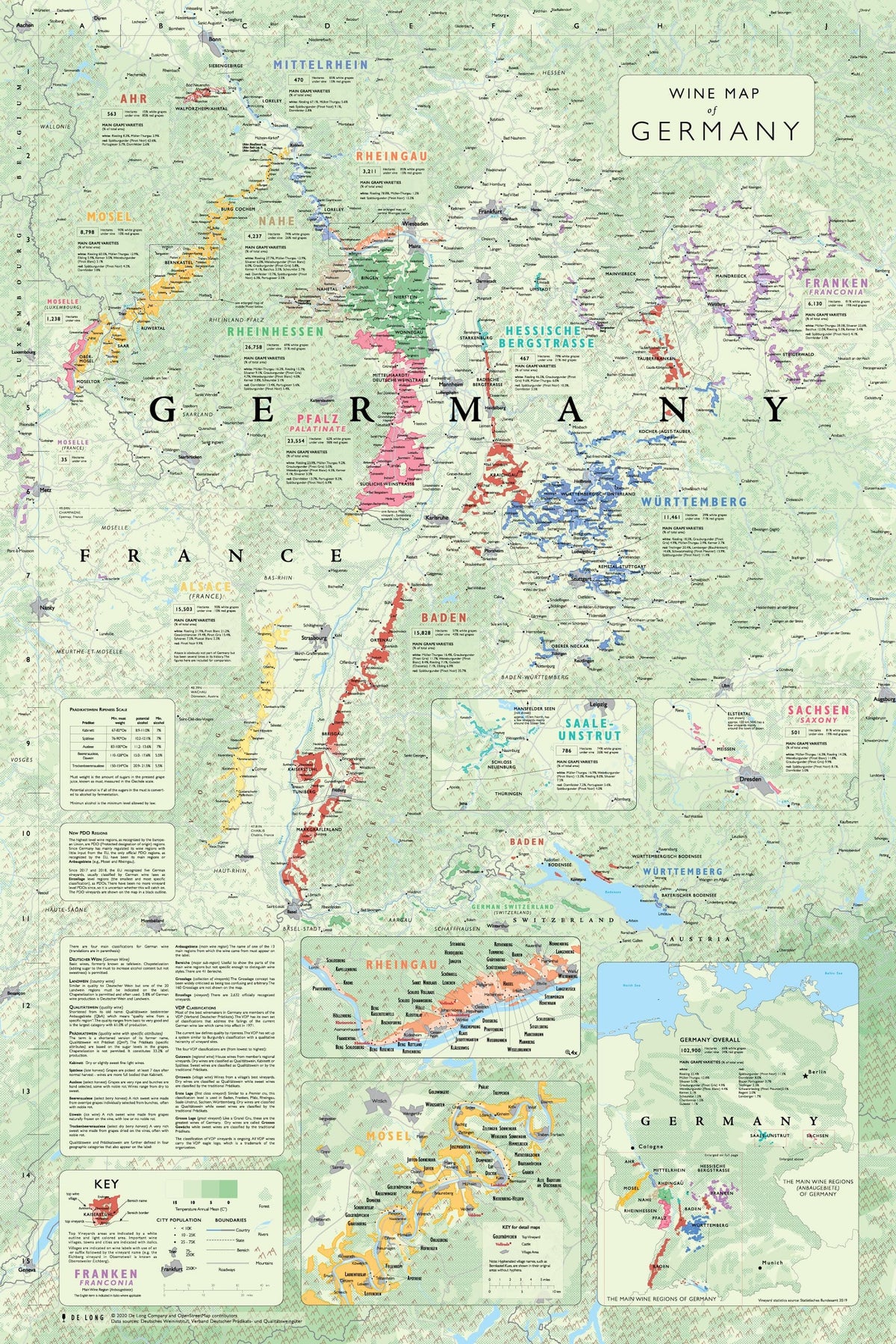 Wine Map of Germany | De Long
